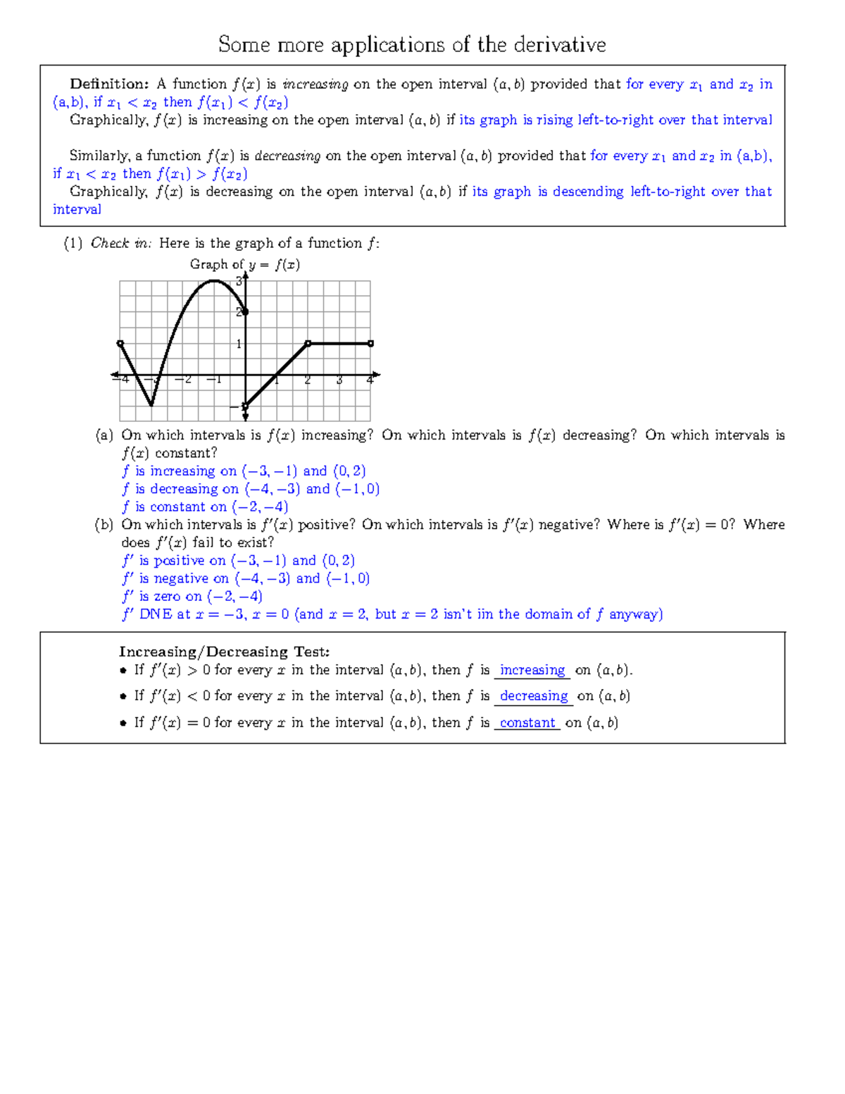 Key Applications of Derivatives: Class 5.1 Overview - Studocu