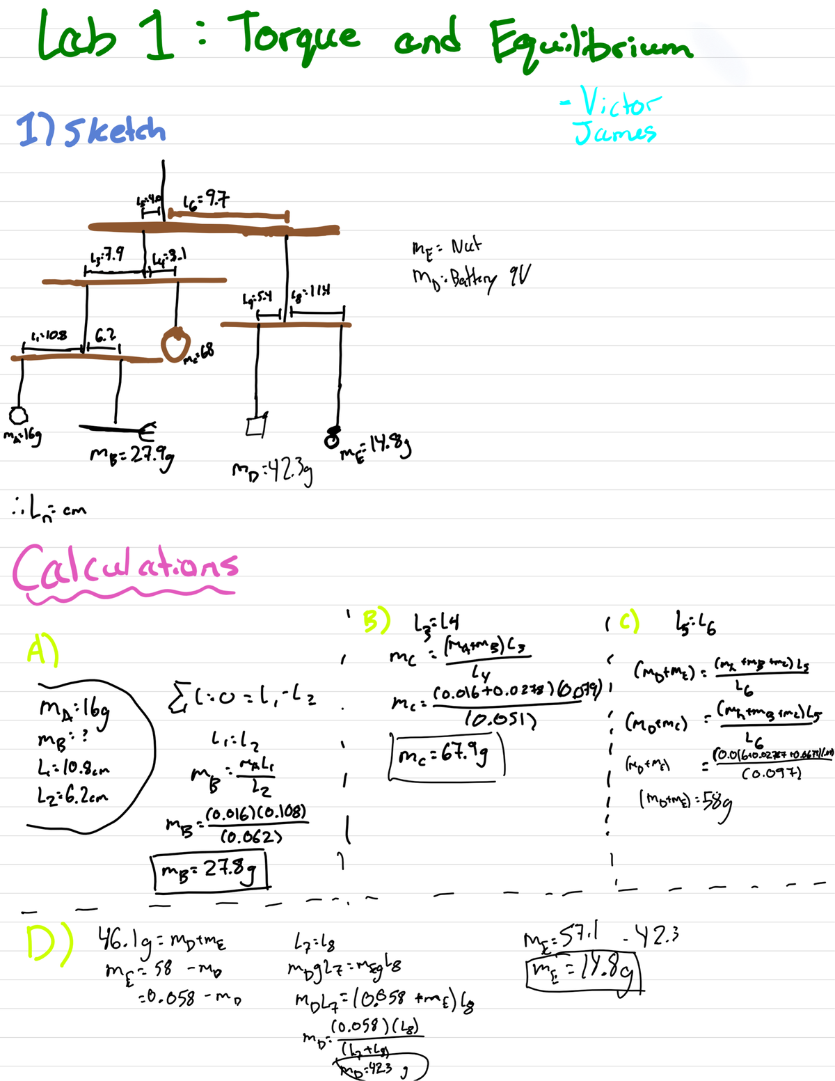 Lab 1: Torque and Equilibrium Analysis for ME Course - Studocu