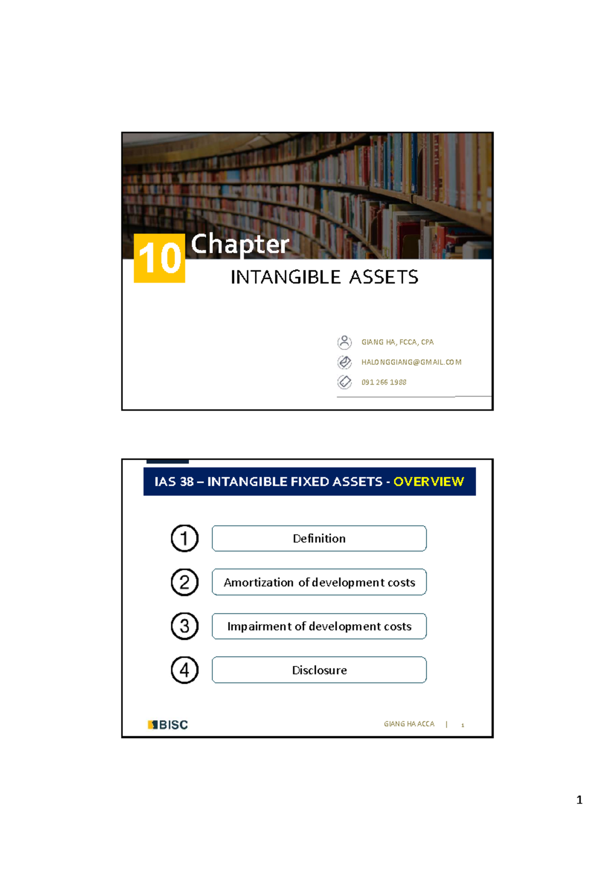 Chapter 10: Overview of Intangible Assets (IAS 38) - Giang Ha, FCCA ...