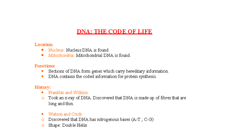 Biology Genetics Matric: DNA, Meiosis, and Inheritance Overview - Studocu