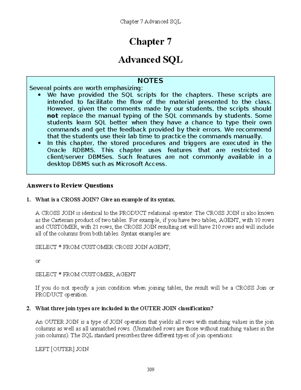 Ch07-Advanced-SQL-Notes-DBMS-Features-and-Commands - Studocu