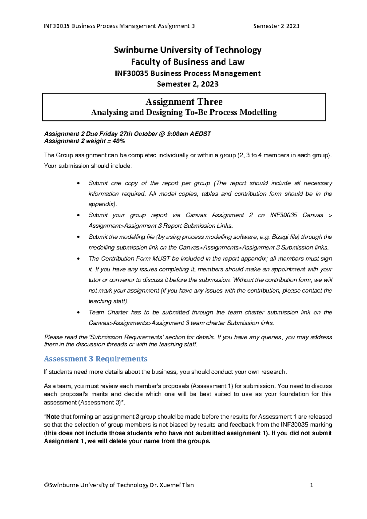 INF30035 Assignment 3 Specification - Swinburne University of ...