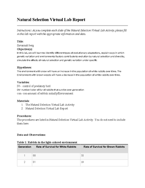 Virtual plants lab report - Plant Structure and Function Lab Title ...