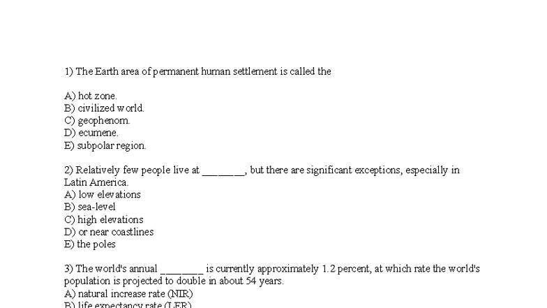 Population Pop Quiz V2: Key Concepts & Terms - Studocu