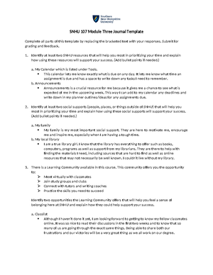 SNHU 107 Module Two Journal Template - SNHU 107 Module Two Journal ...