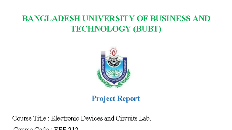 EEE-212 Project Report: DIY Automatic Fire Extinguisher System - Studocu
