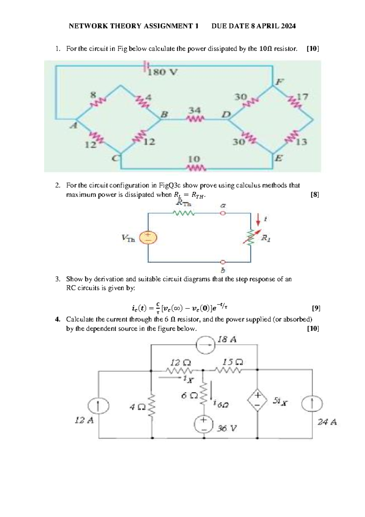 Network Theory and Analysis Assignment 1 - Due 8 April 2024 - Studocu