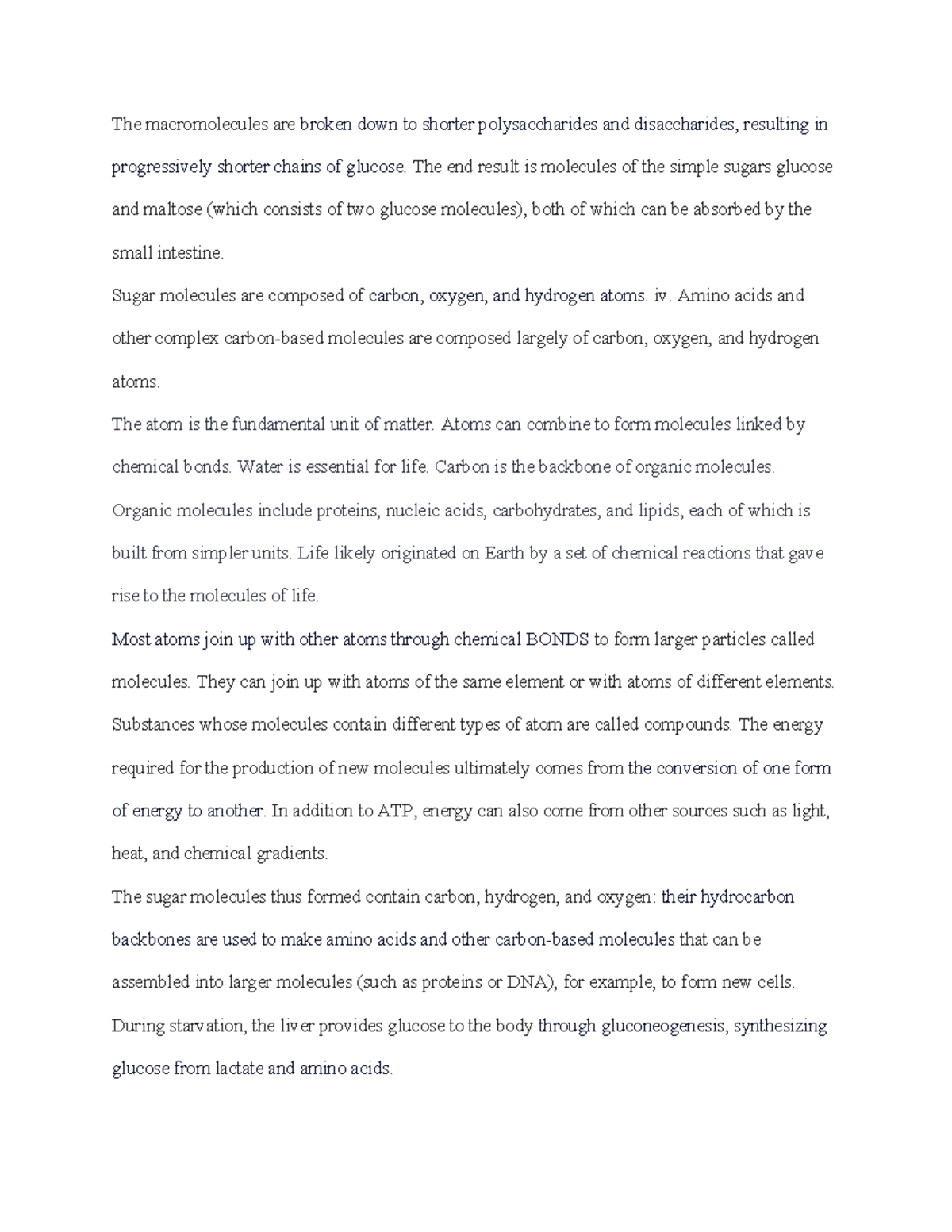 BIO101 Digestive & Excretory Systems: Exploring Macromolecules - Studocu
