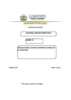 Agricultural science P2 gr10 final exam 2023 - UXOLOPHAMBILI HIGH SCHOOL P BOX 226 HAMMARSDALE ...