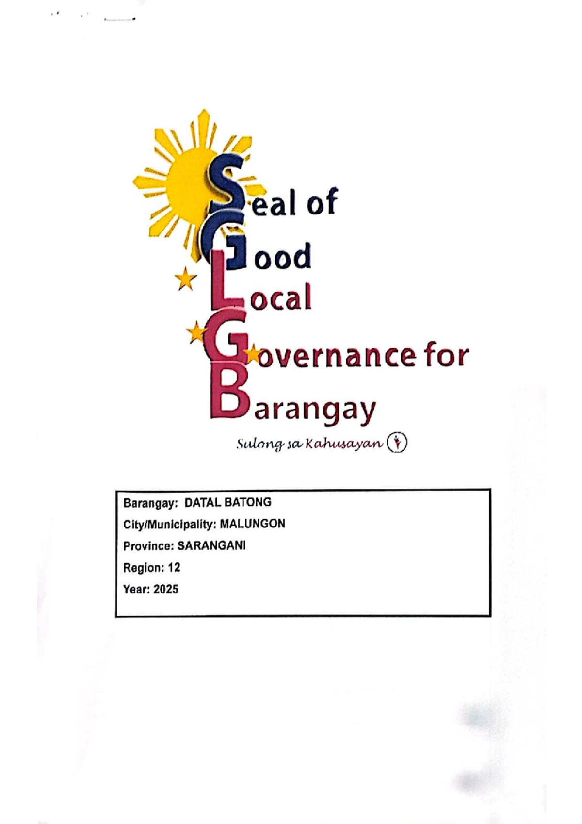 Barangay Datal Batong BPOPS Plan & Accomplishment Report CY 2024 - Studocu