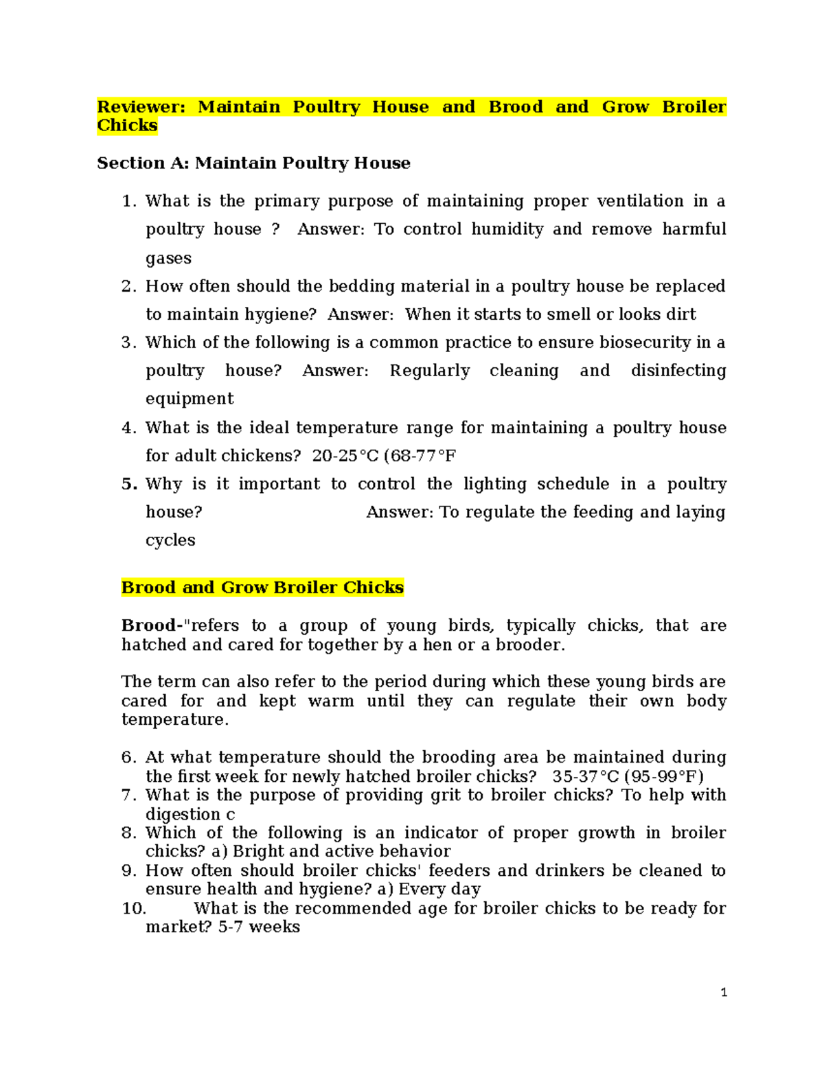 AGRIFISHERY ARTS: Poultry House Management and Broiler Care Review ...