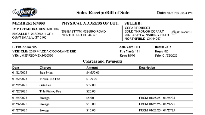 Sales Invoice for Vehicle 2019 Mazda - MEMBER 624008 - Studocu