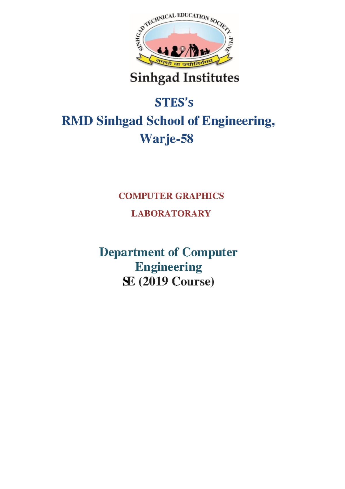 CGL Lab Manual 2024-25 - STES’s RMD Sinhgad School of Engineering ...