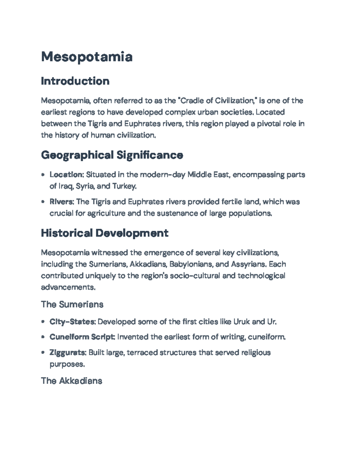 Comprehensive Overview of Mesopotamia: Cradle of Civilization ...