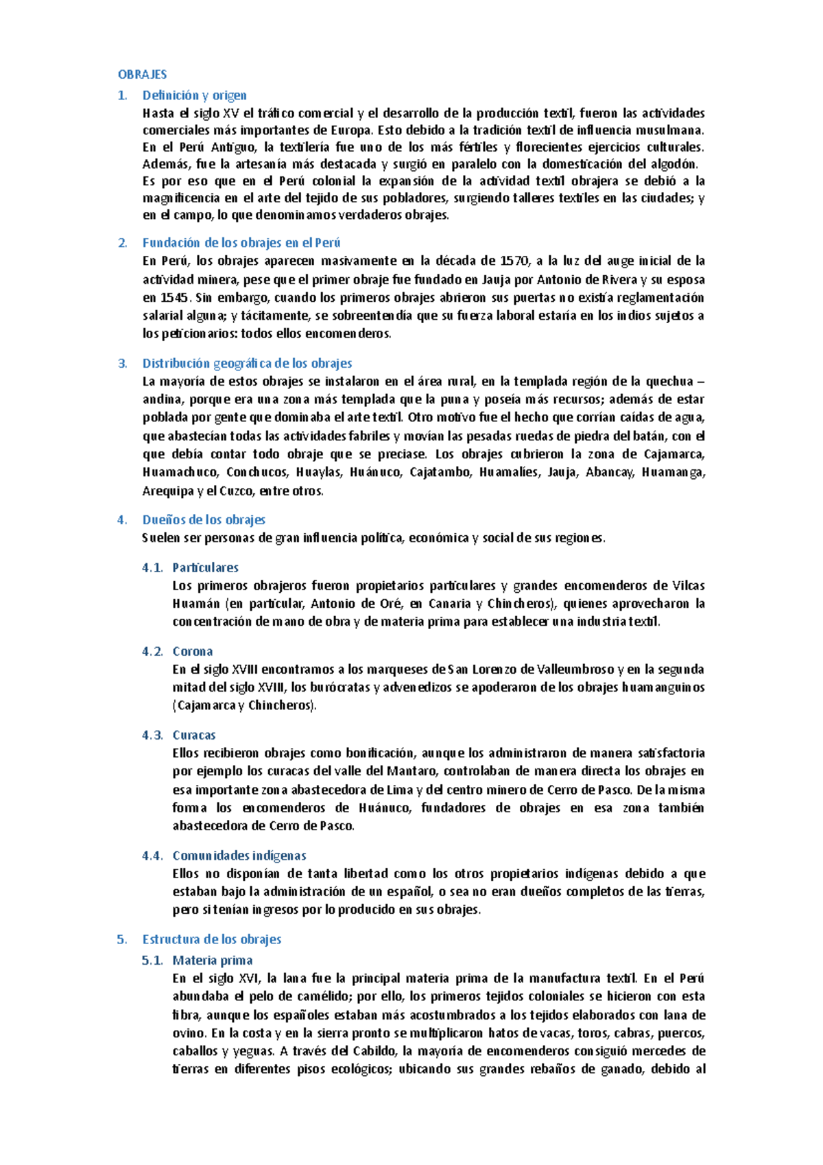 Obrajes en el Perú: Historia y Estructura Social (Trabajos de Clase ...