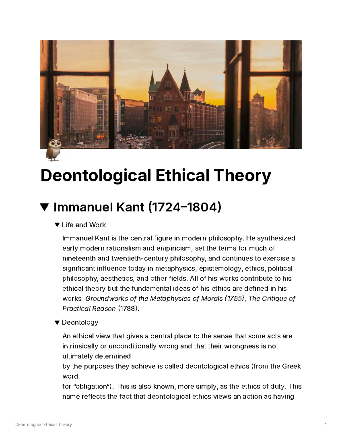 Kant's Deontological Ethical Theory: Insights on Duty and Morality ...