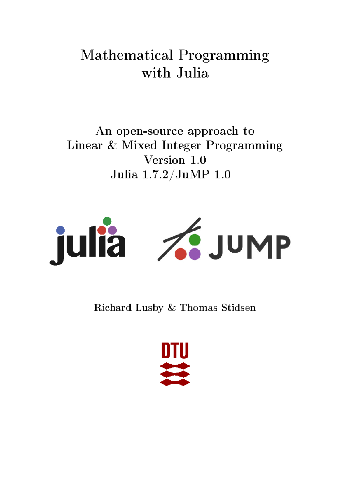 Mathematical Programming Modelling with Julia (Course Code: 42112) - Studocu