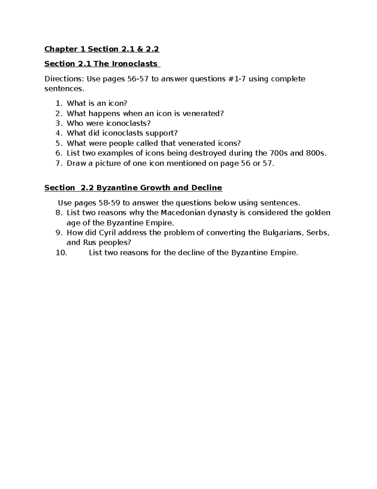 Unit 1 Chapter 1: Iconoclasts & Byzantine Growth/Decline - Studocu