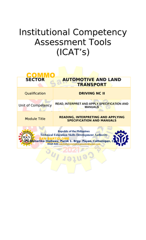 ICAI Common 6 - Modules - Institutional Competency Assessment Tools ...