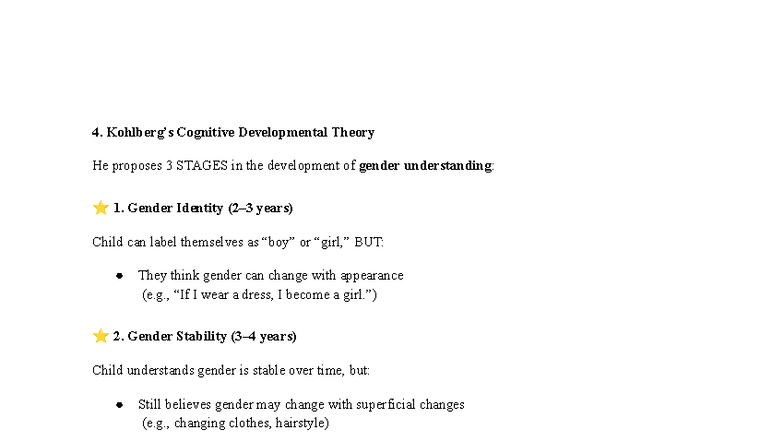 PSYU2235 Developmental Psychology: Cognitive Development & Gender ...