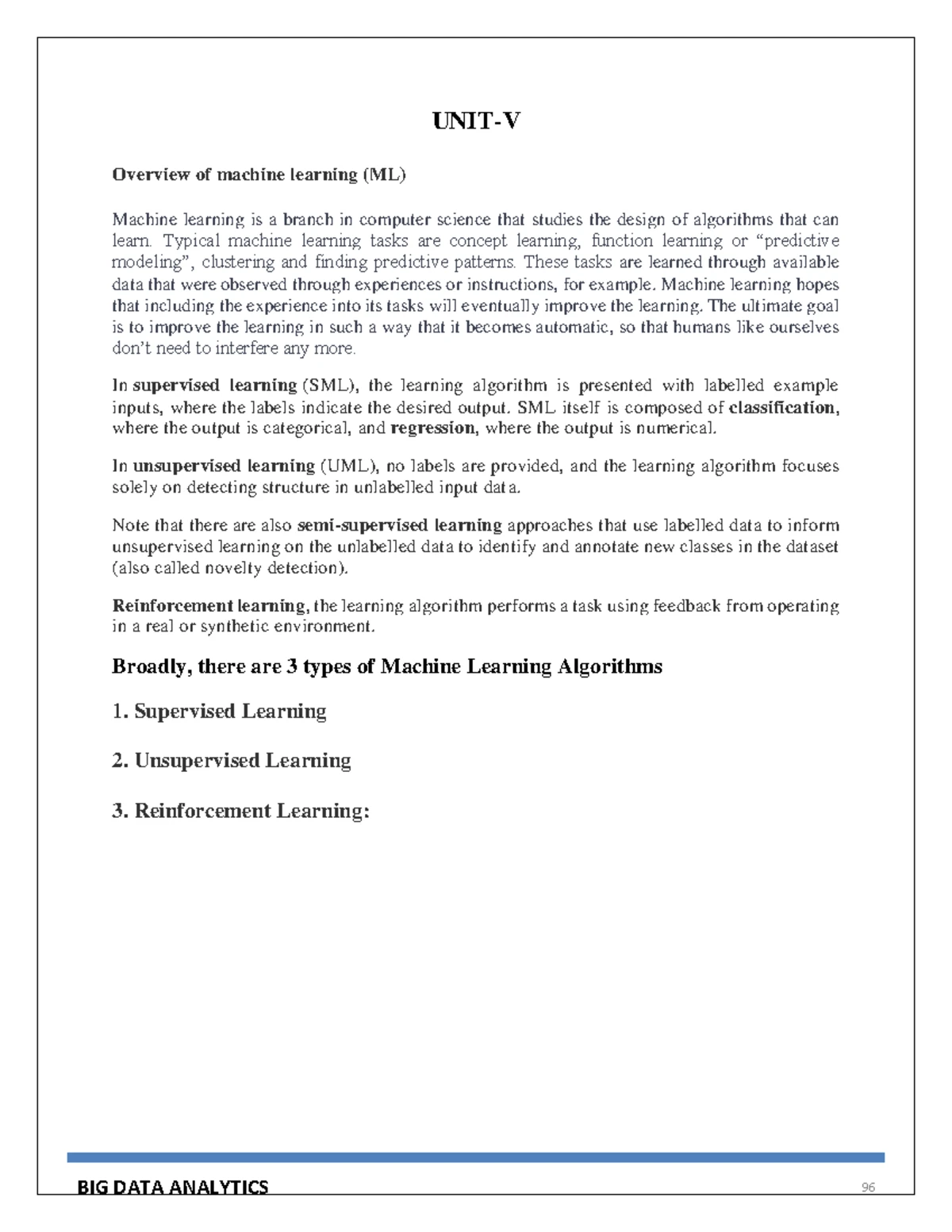 Introduction to Big Data - Challenges of Conventional Systems - UNIT 1 INTRODUCTION 9 Hrs. - Studocu