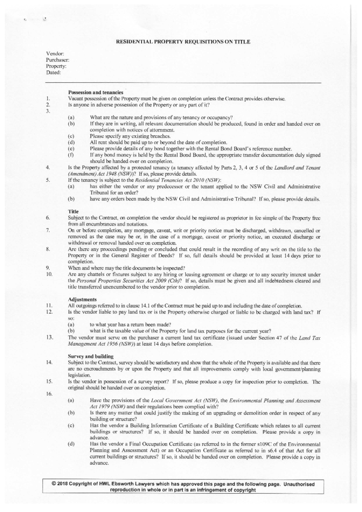 2018 REQ - DP - Residential Property Requisition for Torrens Title ...