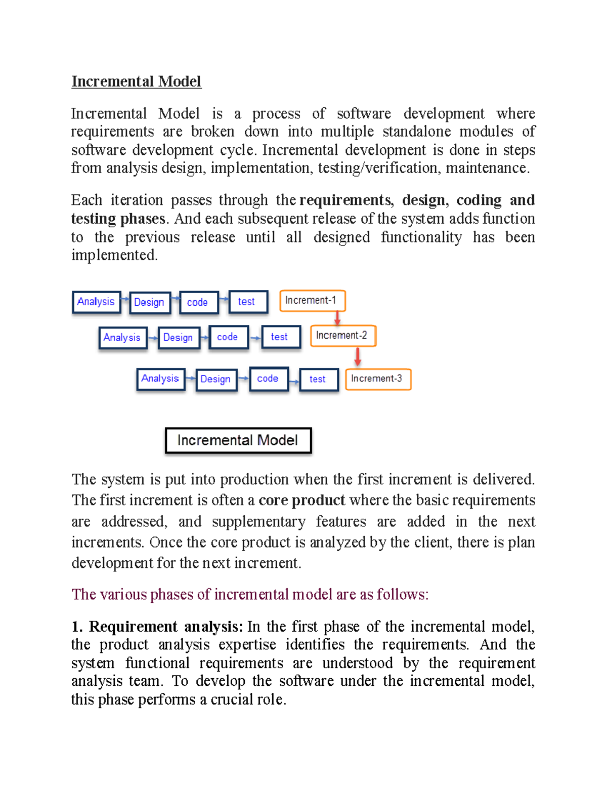 Incremental and Spiral Models in Software Engineering (SE Models) - Studocu