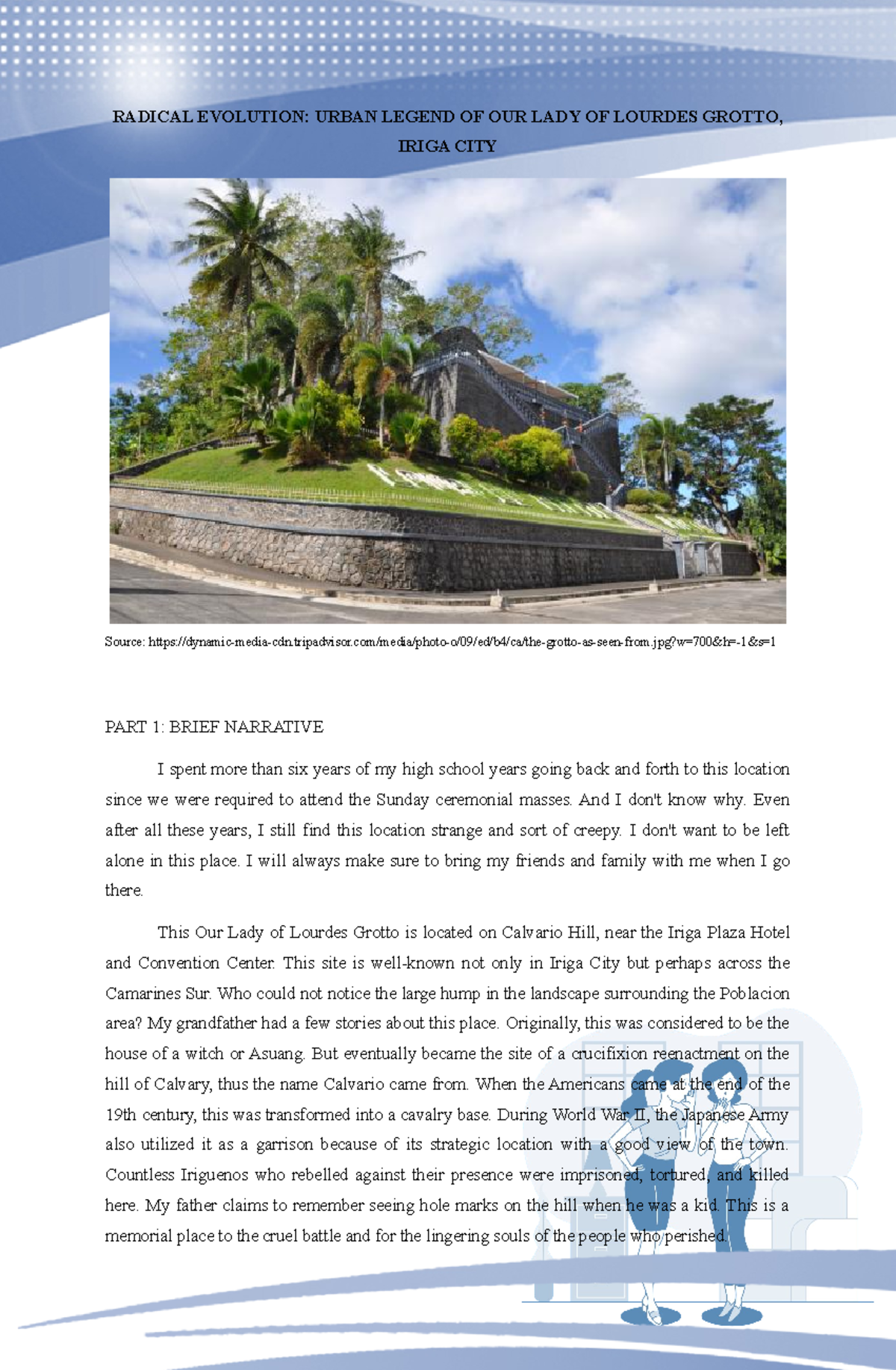 Radical Evolution of the Urban Legend: Our Lady of Lourdes Grotto - Studocu