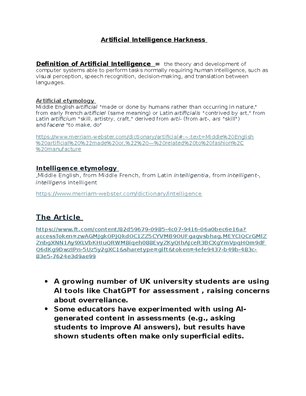 Artificial Intelligence (AI) Overview: Impacts, Challenges, and Future Trends - Studocu