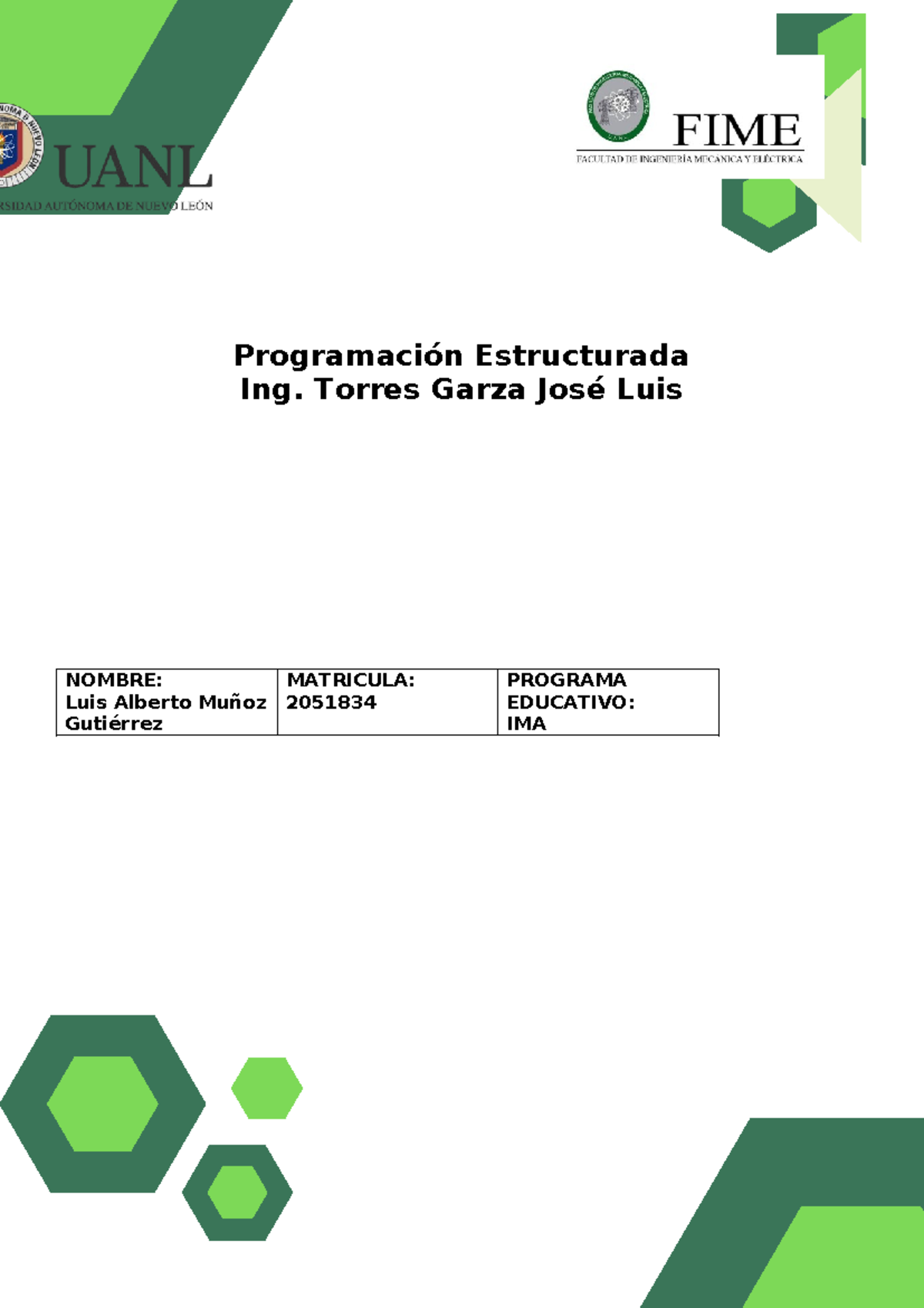 Actividad 1 Programacion Estructurada - No Programación Estructurada ...