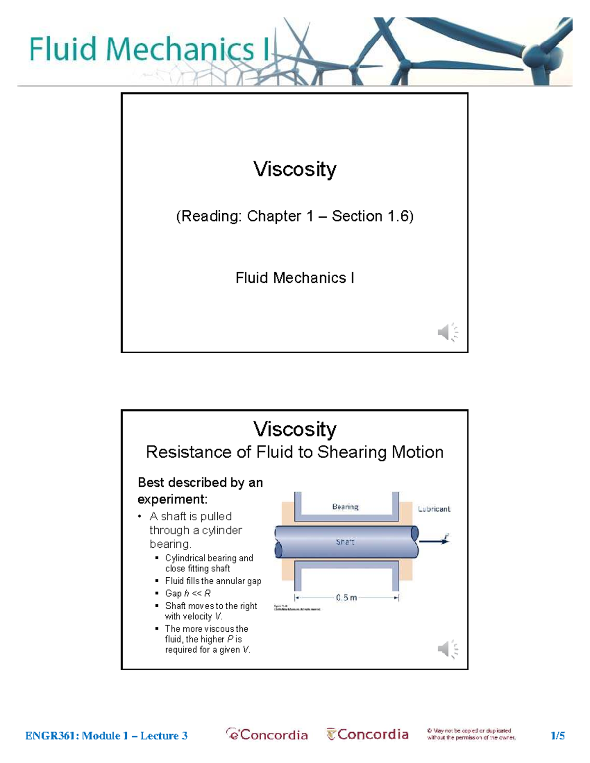 ENGR361: Fluid Mechanics I - Viscosity Lecture Notes - Studocu
