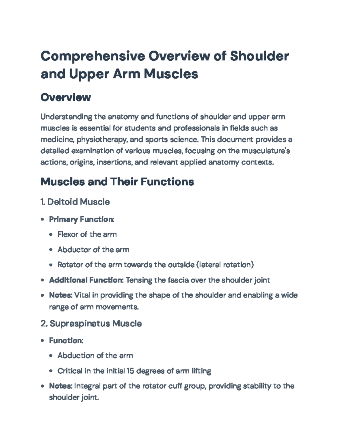 Comprehensive Overview of Shoulder & Upper Arm Muscles for Anatomy ...
