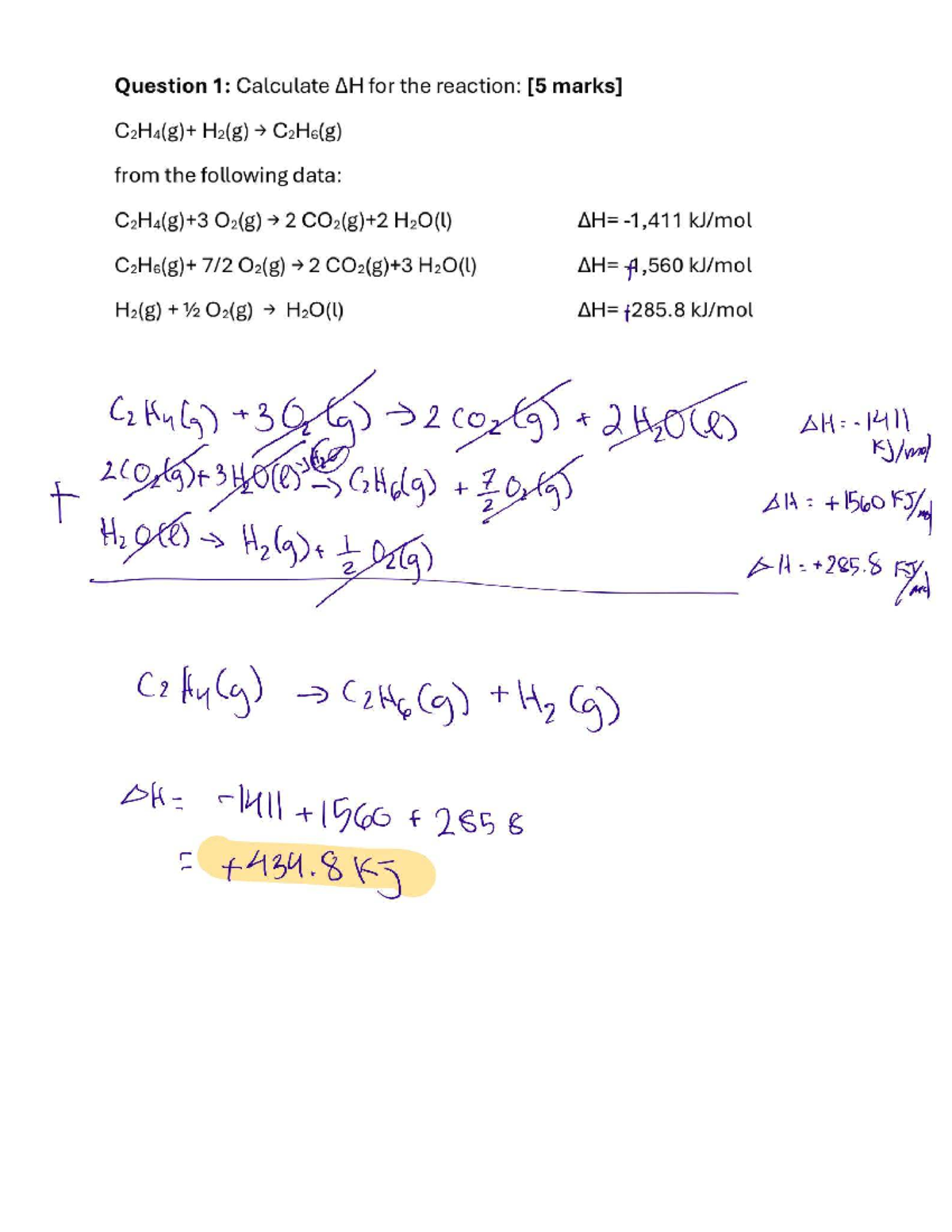 Hess's Law Problems Solved - SCH4U Study Guide - Studocu