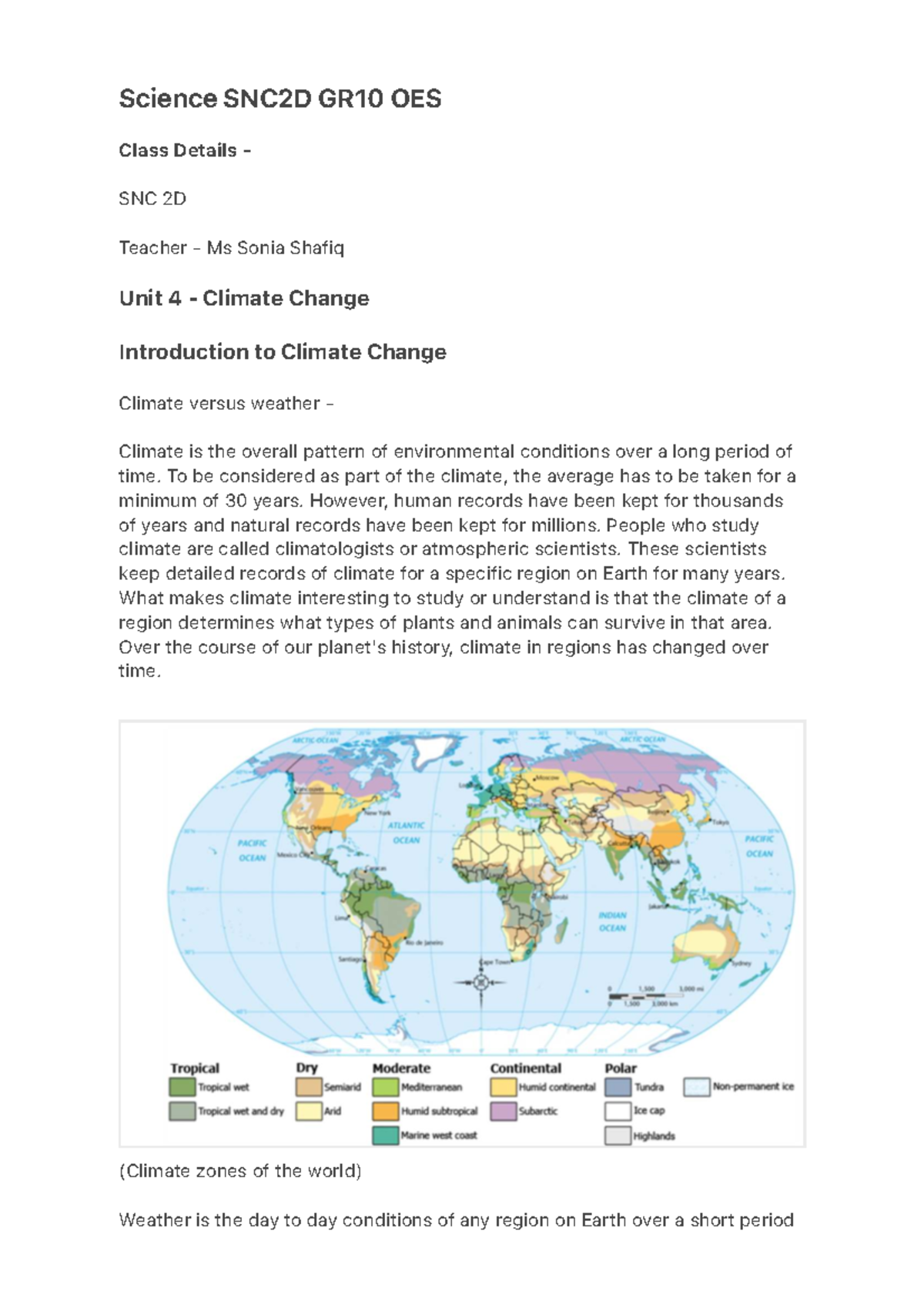 Science SNC2D GR10 OES Unit 4&5 - Science SNC2D GR10 OES Class Details ...
