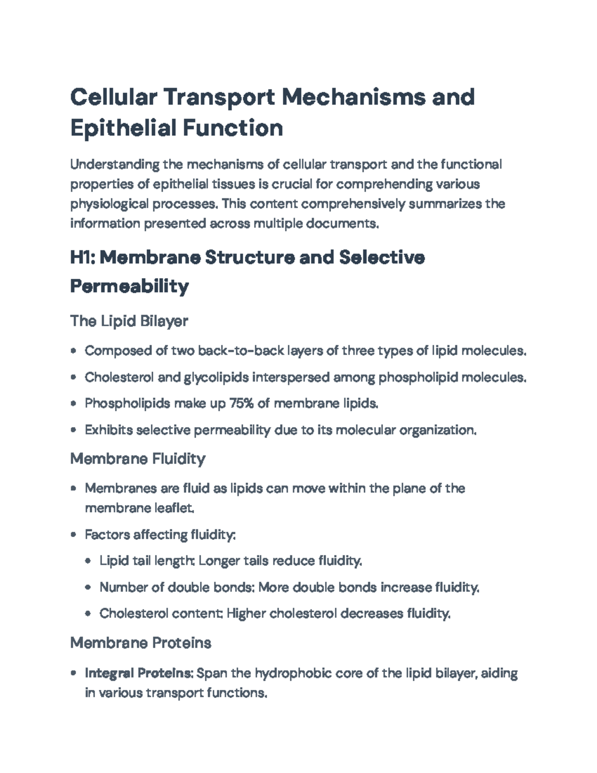 Cellular Transport Mechanisms & Epithelial Function Overview (BIO 101 ...