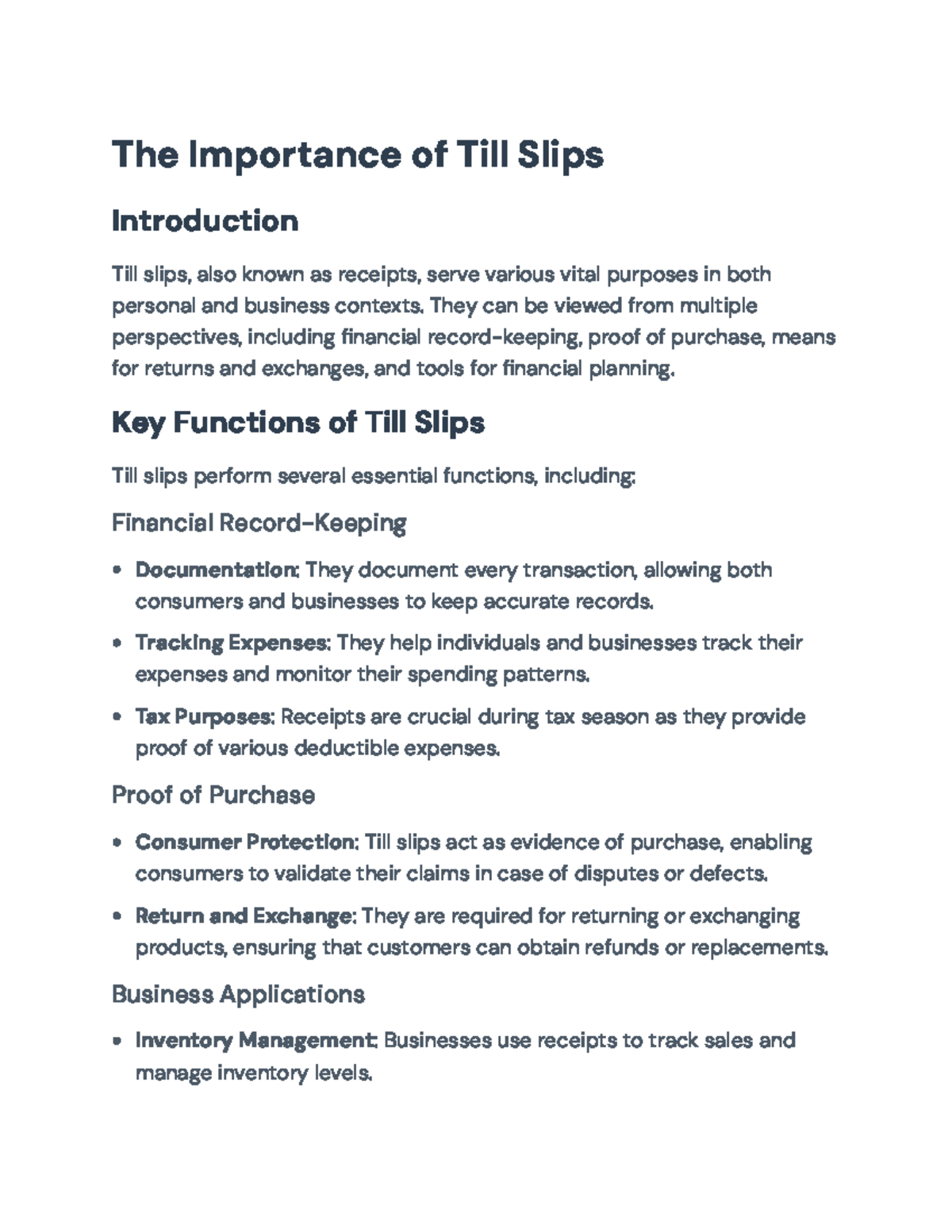 The Importance of Till Slips: Functions, Uses, and Applications - The ...