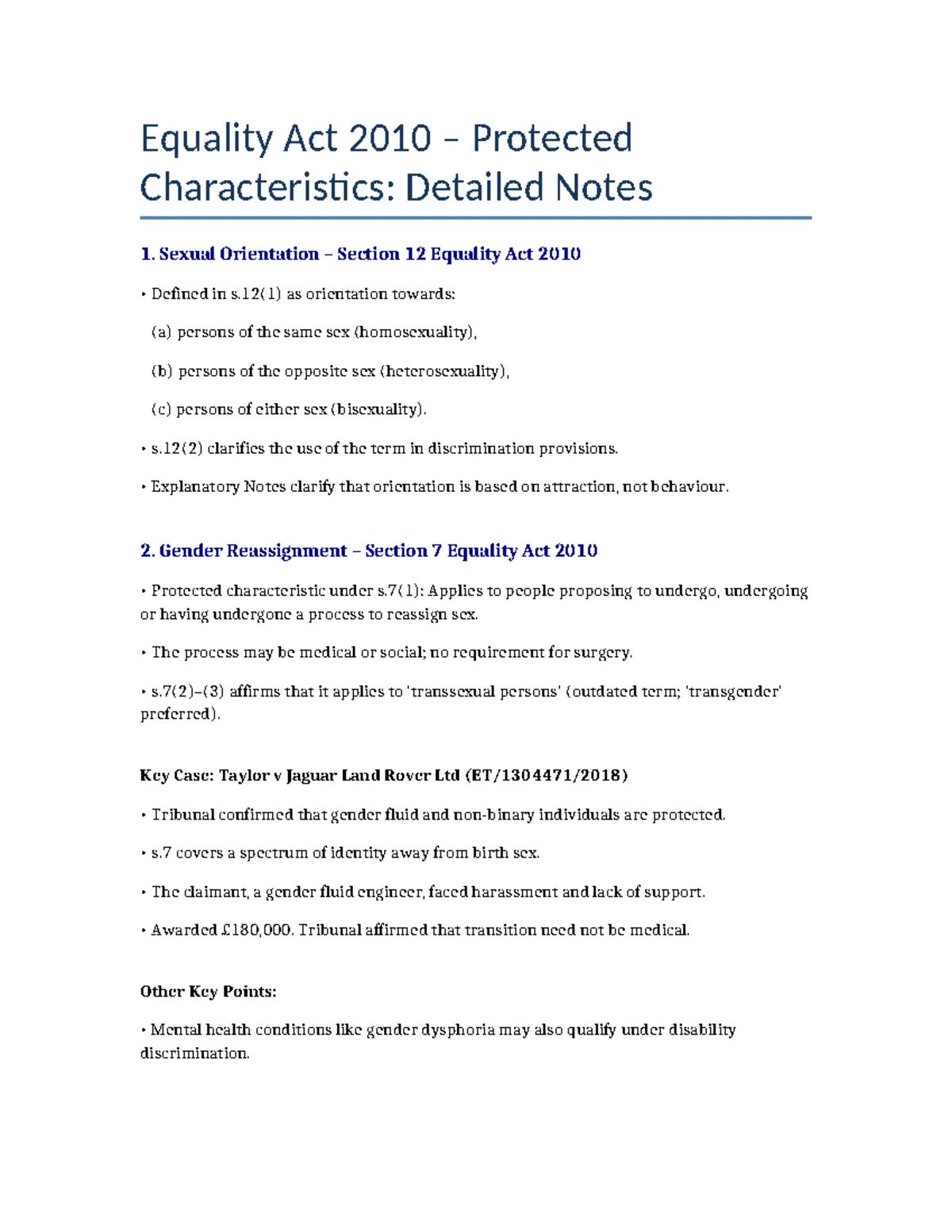 Disability Discrimination: Understanding the Equality Act 2010 (LAW 101 ...
