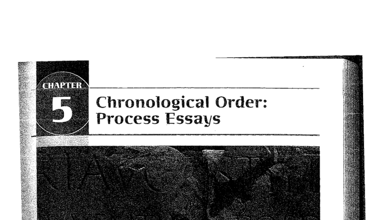 Chronological Order: Process Essay on Time Organization - Studocu