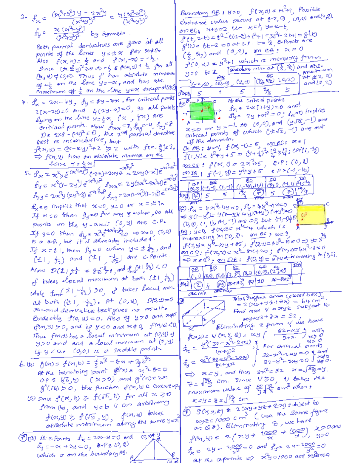 Critical Points and Extreme Values Analysis in Calculus (2243) - Studocu