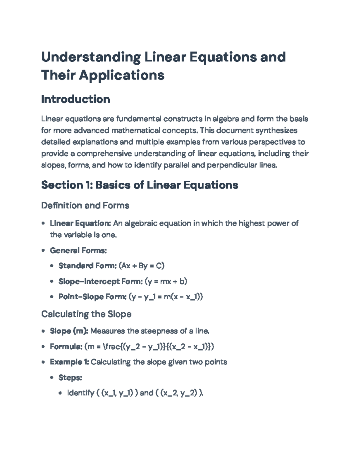 Understanding Linear Equations and Their Applications (Course Code ...