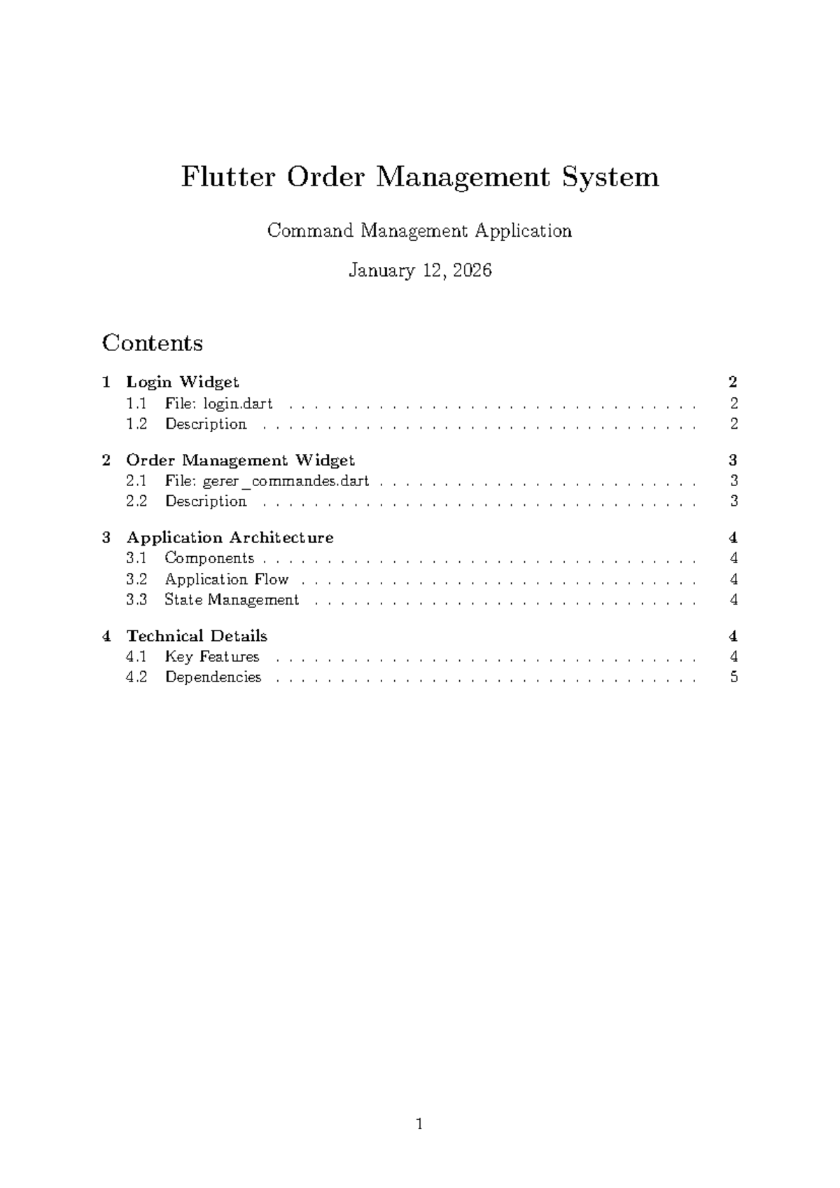 Flutter Order Management System: Command Management App Overview - Studocu