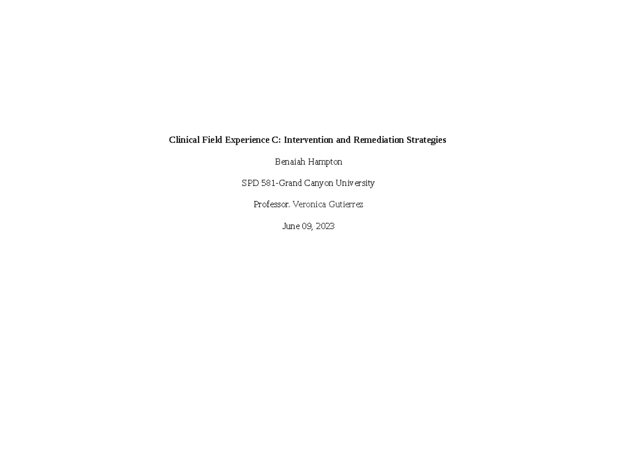 SPD 581 Final Exam: Intervention & Remediation Strategies Overview ...