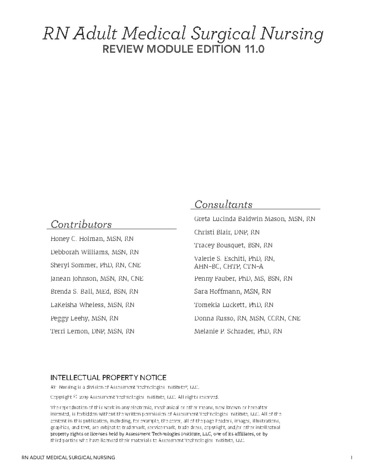 RN Adult Medical Surgical Nursing Review Module 11.0: Practice ...