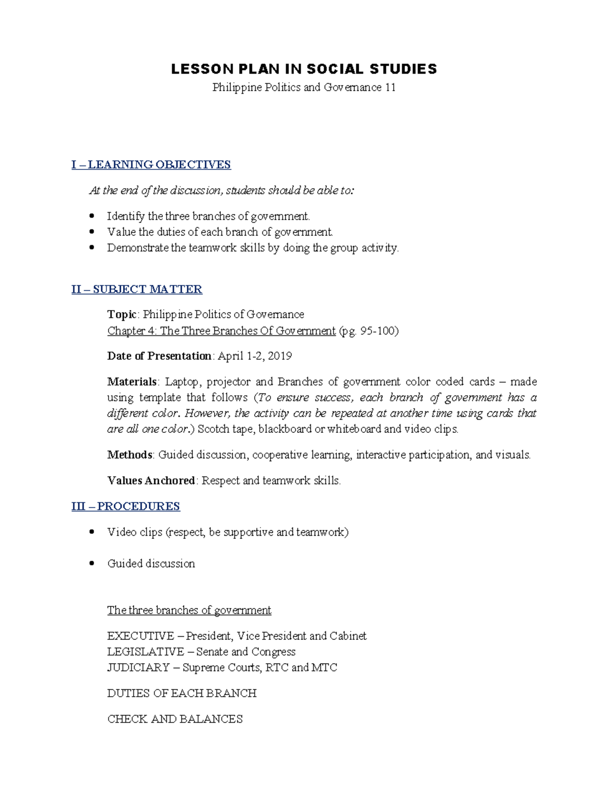 Lesson-PLAN-IN- Social- Studies - LESSON PLAN IN SOCIAL STUDIES ...
