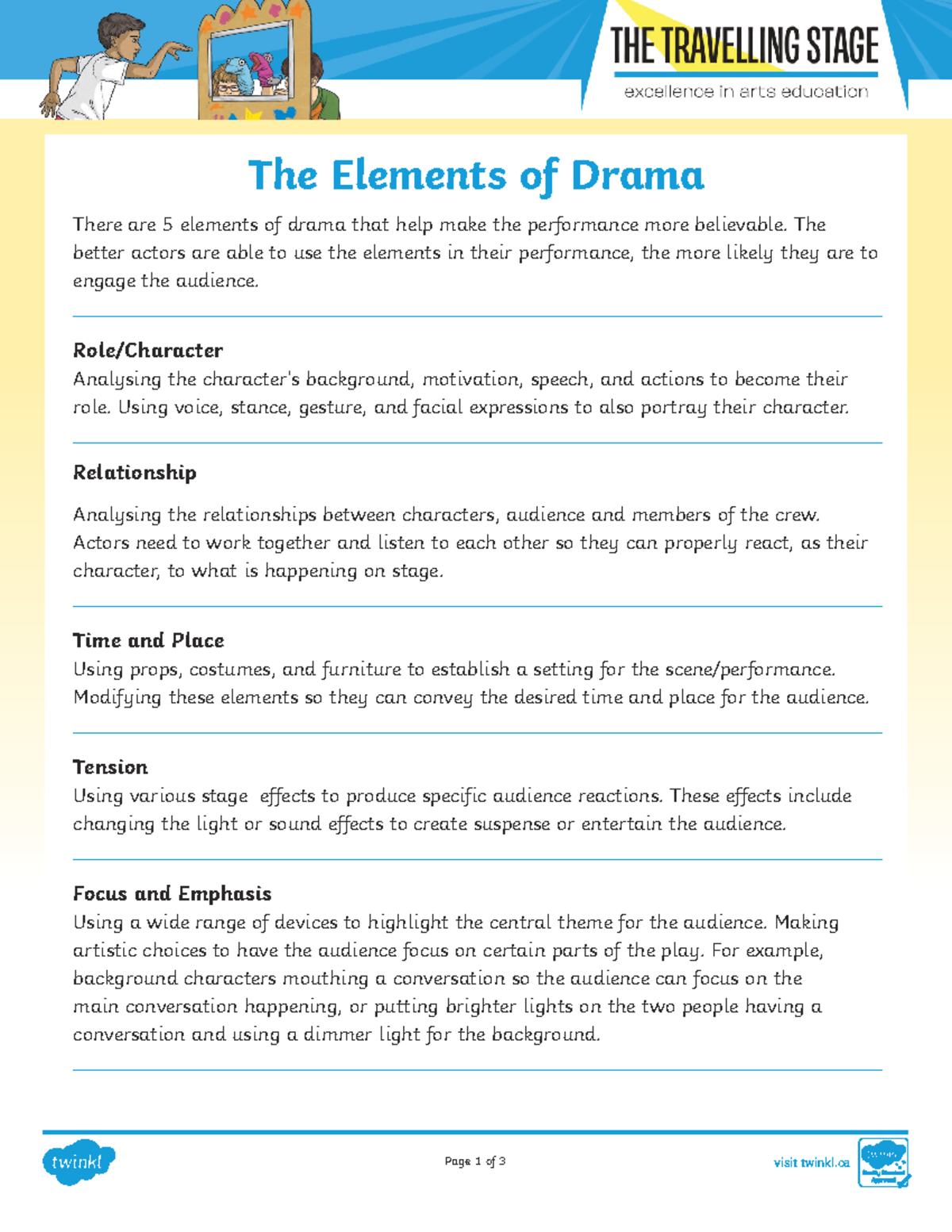 Elements Of Drama Worksheet Elementsofdrama | PDF