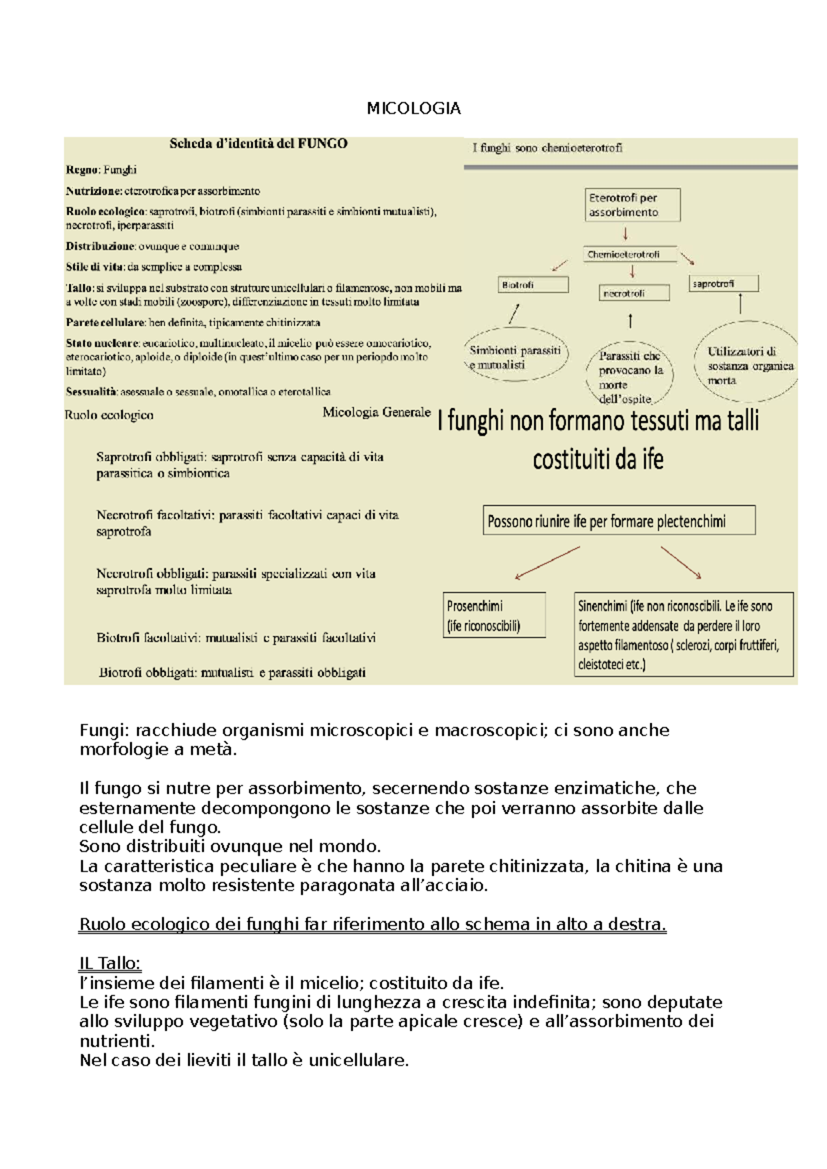 Micologia: Studio dei Funghi e delle loro Interazioni Ecologiche - Studocu