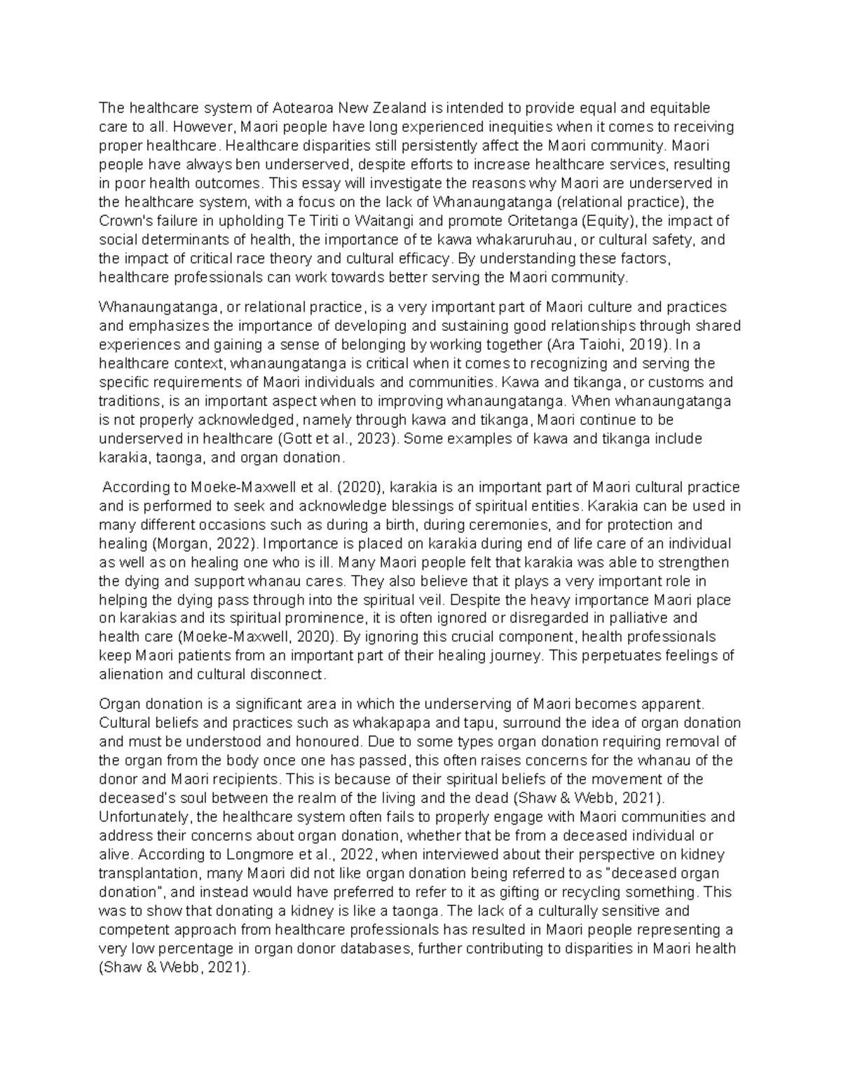 MAOH501 Assignment 1: Understanding Te Whare Tapa Whā Model in Māori ...