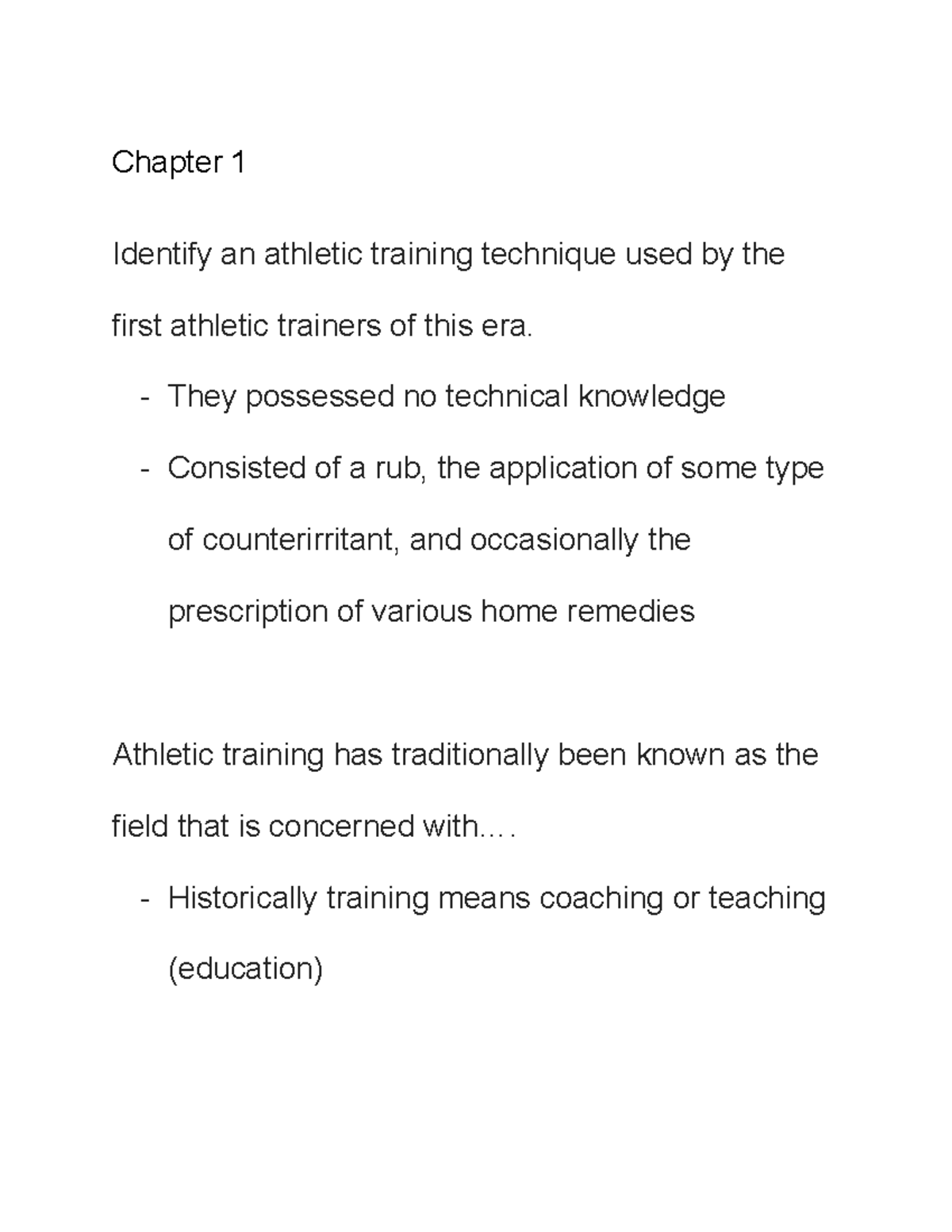 Athletic Training Techniques and Practices: KINE 2303 Notes - Studocu