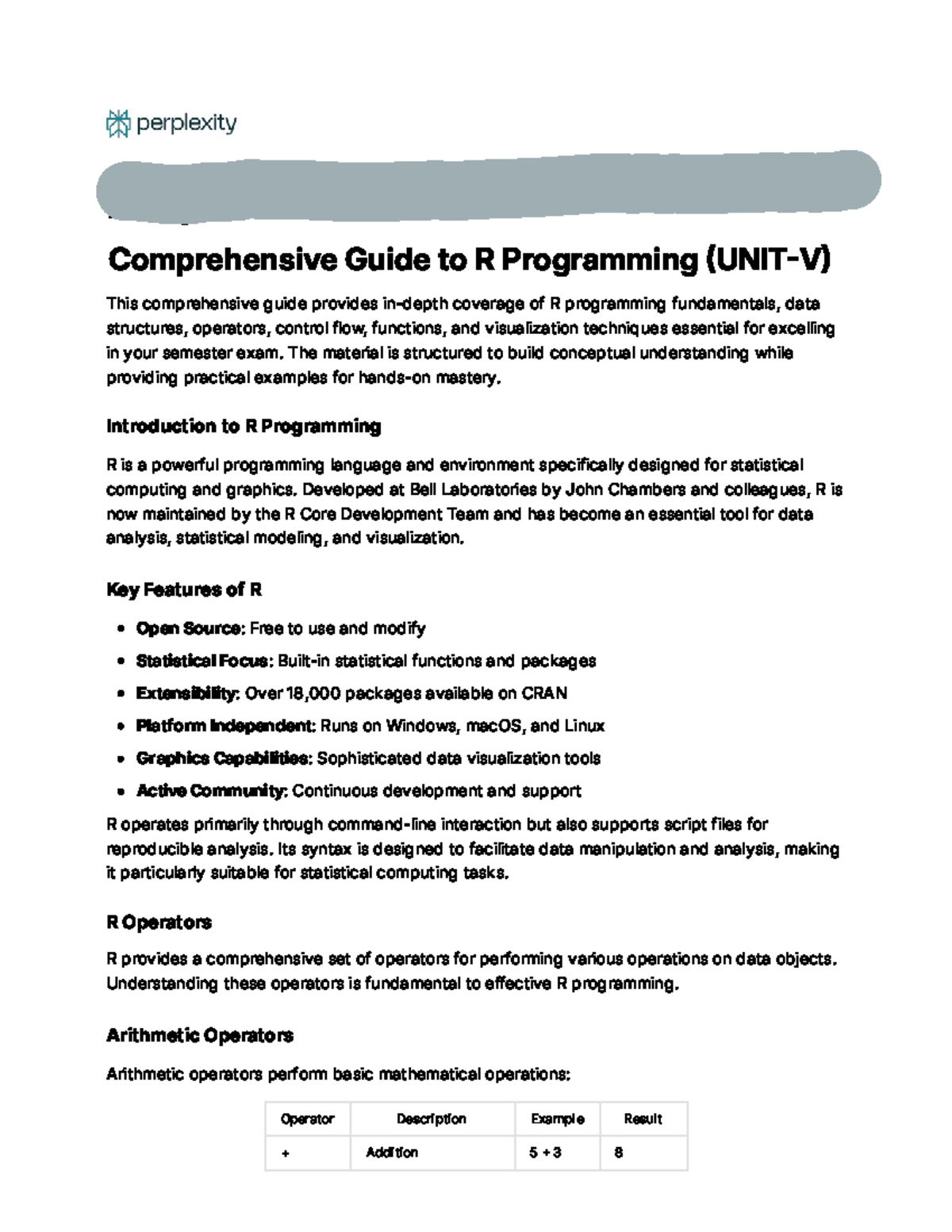 BDA-Unit-5: Comprehensive Guide to R Programming for Exams - Studocu