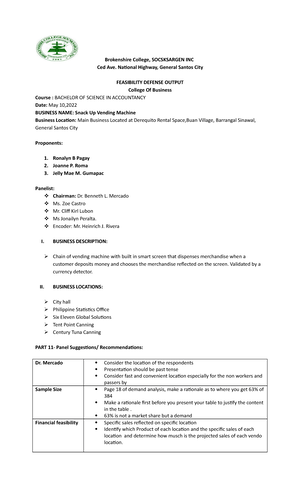 Table-of-Contents - feasibility study - ii TABLE OF CONTENTS CONTENT ...